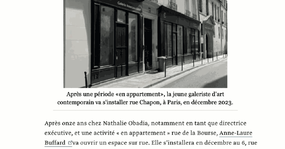 Anne-Laure Buffard va ouvrir une galerie dans le Marais | Galerie Anne ...